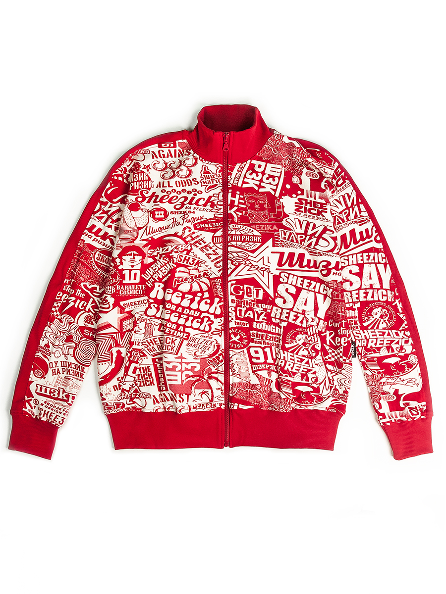 Red pattern, tracksuit top